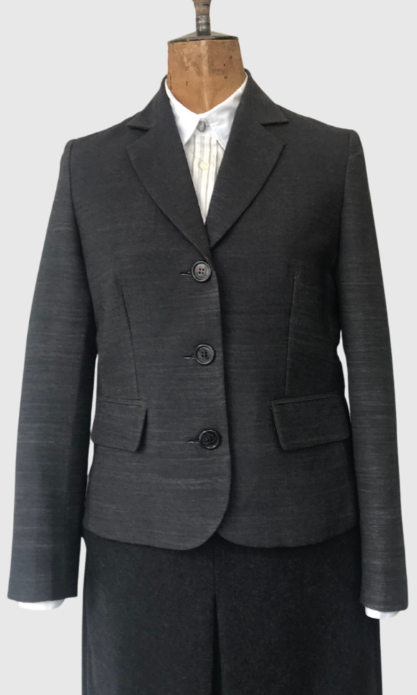 LIGHTWEIGHT WOOL-SILK JACKET - GREY DOUBLE CLOTH – DRESSMITH